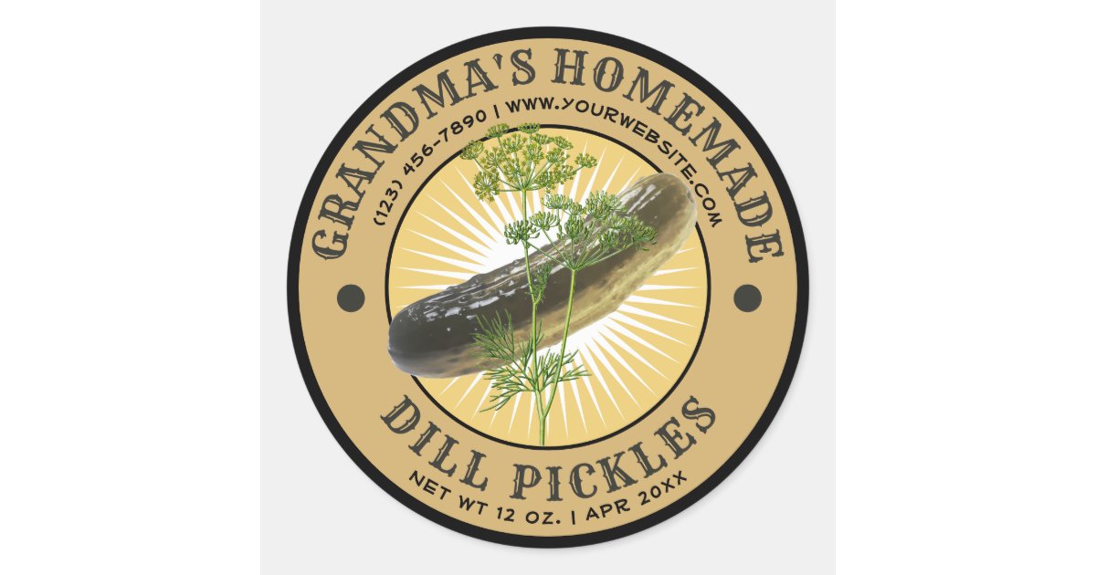 Homemade Dill Pickles Label Template | Zazzle