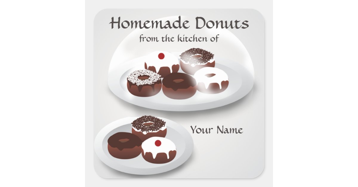 Homemade Donuts Label Sticker | Zazzle