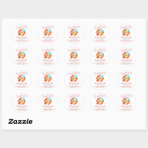Homemade Empanadas Business Hand Drawn Logo Classic Round Sticker | Zazzle