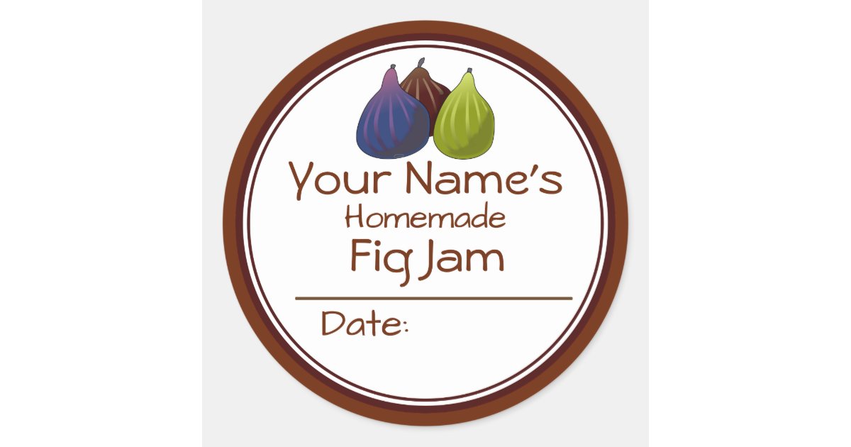 Homemade Fig Jam or Preserves Label Customizable | Zazzle