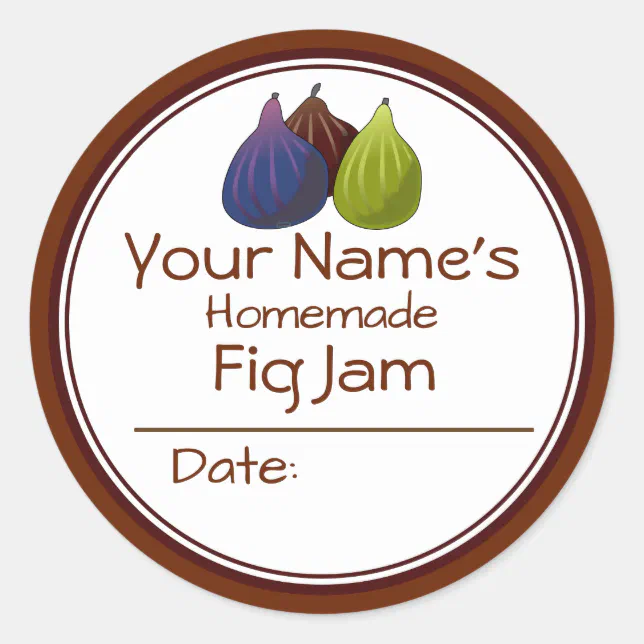 Homemade Fig Jam or Preserves Label Customizable | Zazzle