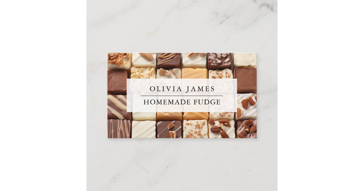 Homemade Fudge Blocks Luxury Fudge Sweets Business Card | Zazzle