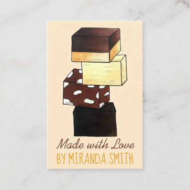 Homemade Fudge Candy Confectionery Made Baked By Business Card | Zazzle