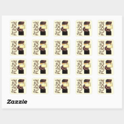 Homemade Fudge Candy Confectionery Made Baked By Square Sticker | Zazzle