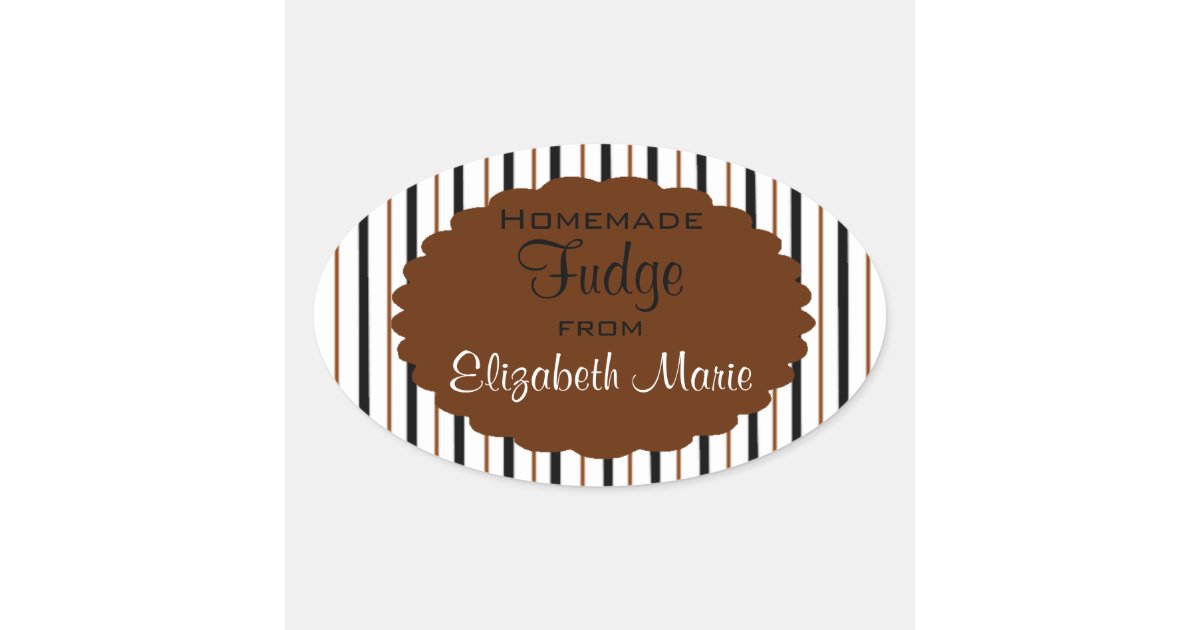 Homemade Fudge Oval Sticker | Zazzle