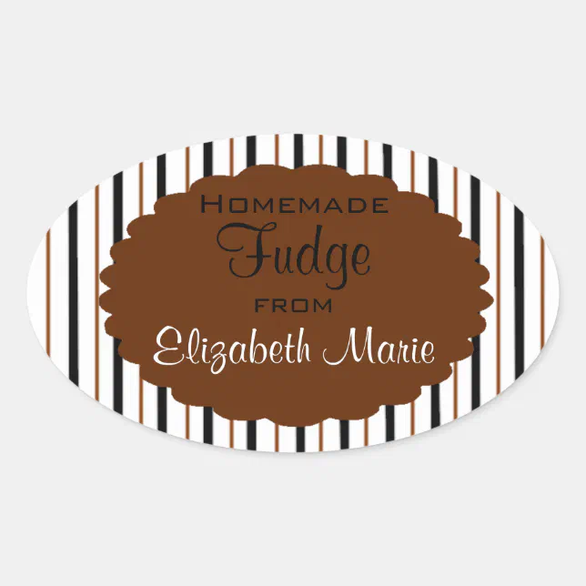 Homemade Fudge Oval Sticker | Zazzle
