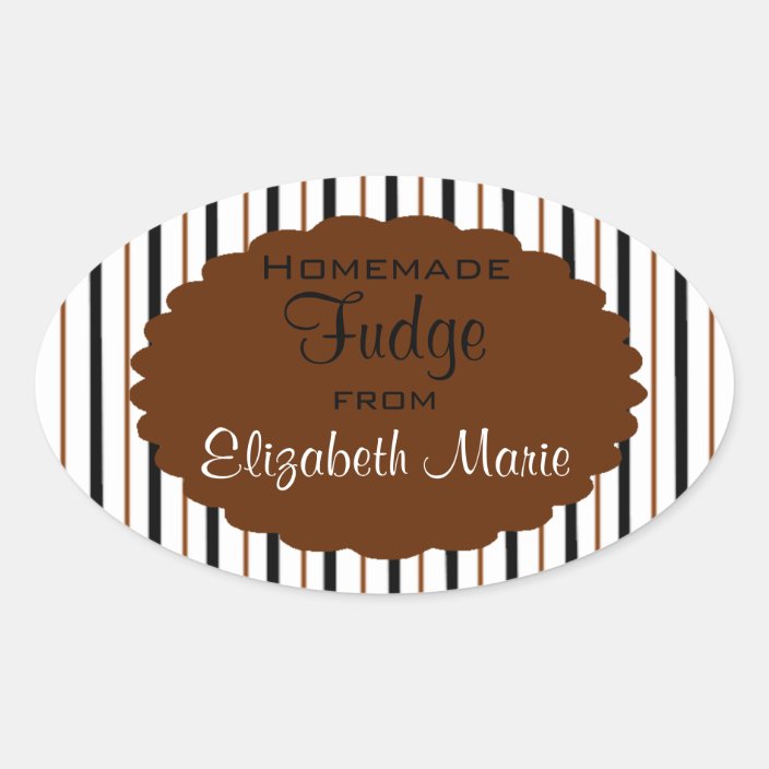 Homemade Fudge Oval Sticker | Zazzle.com