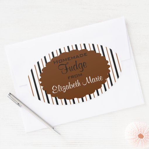 Homemade Fudge Oval Sticker | Zazzle