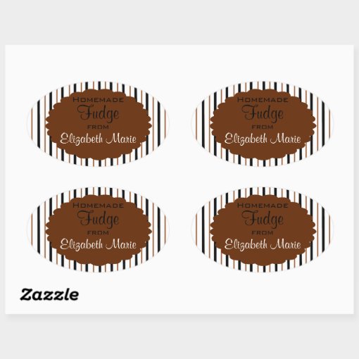 Homemade Fudge Oval Sticker | Zazzle