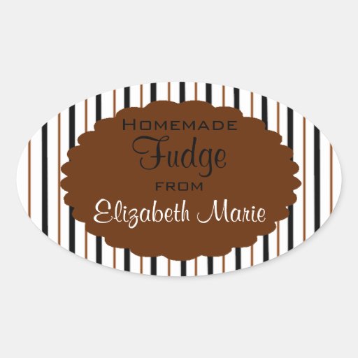 Homemade Fudge Oval Sticker | Zazzle