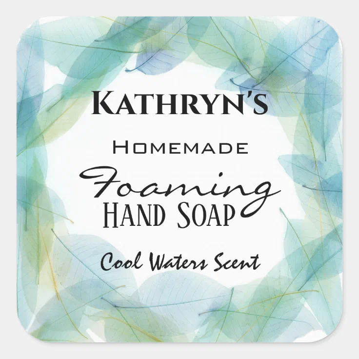 Homemade Hand Soap Personalized Square Sticker | Zazzle
