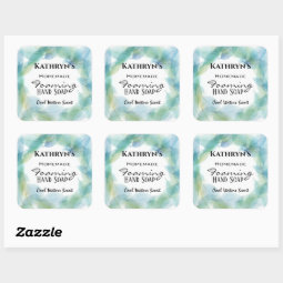 Homemade Hand Soap Personalized Square Sticker | Zazzle