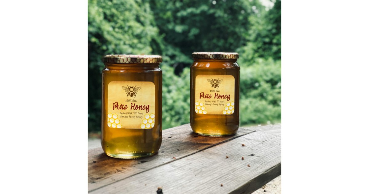 Homemade Honey Editable Label Sticker | Zazzle