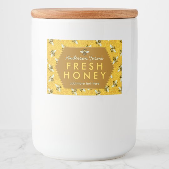 Homemade Honey Jar Labels | Bees Honeycomb Custom | Zazzle.com