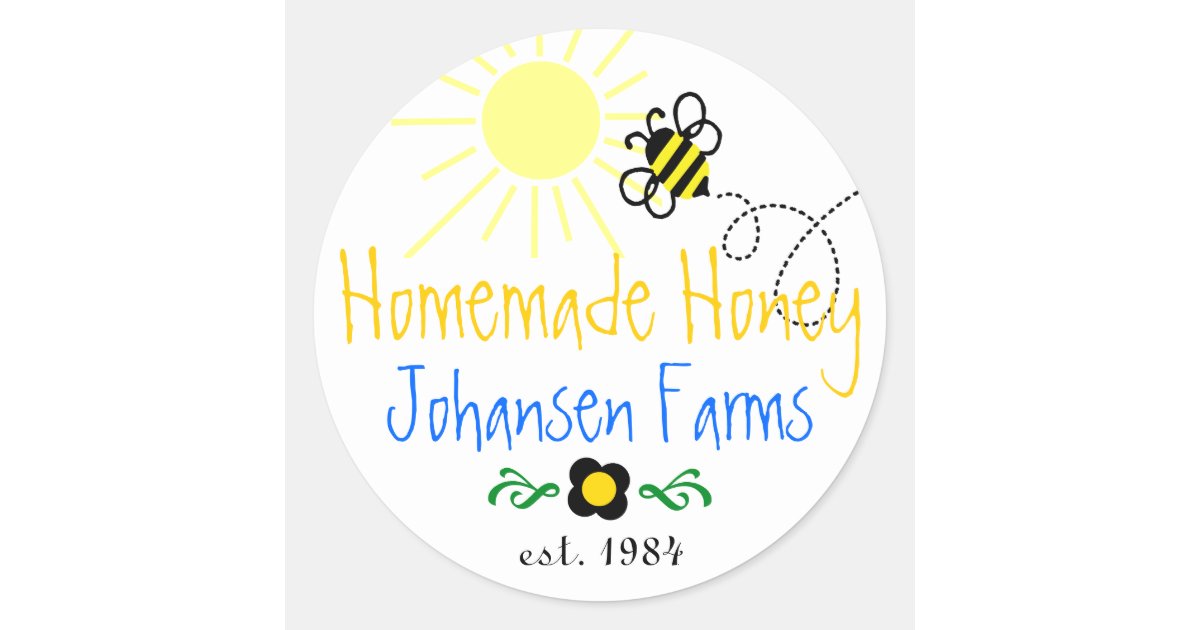 Homemade Honey - Personalized Classic Round Sticker | Zazzle