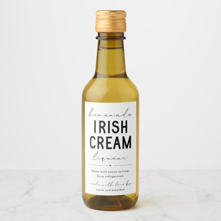 Homemade Irish Cream Liqueur Bottle Label | Zazzle