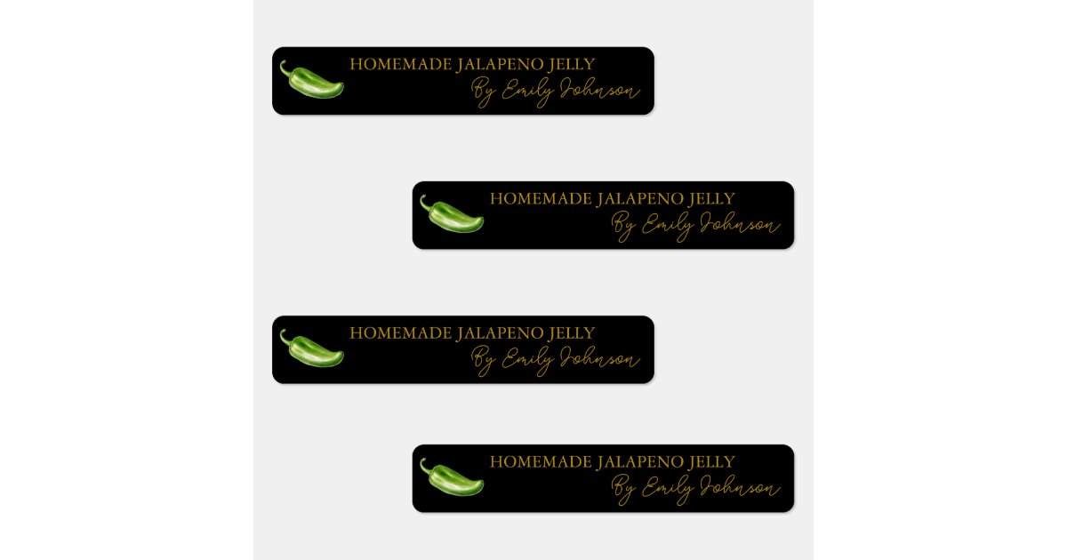 Homemade Jalapeno Jelly Thin Label | Zazzle