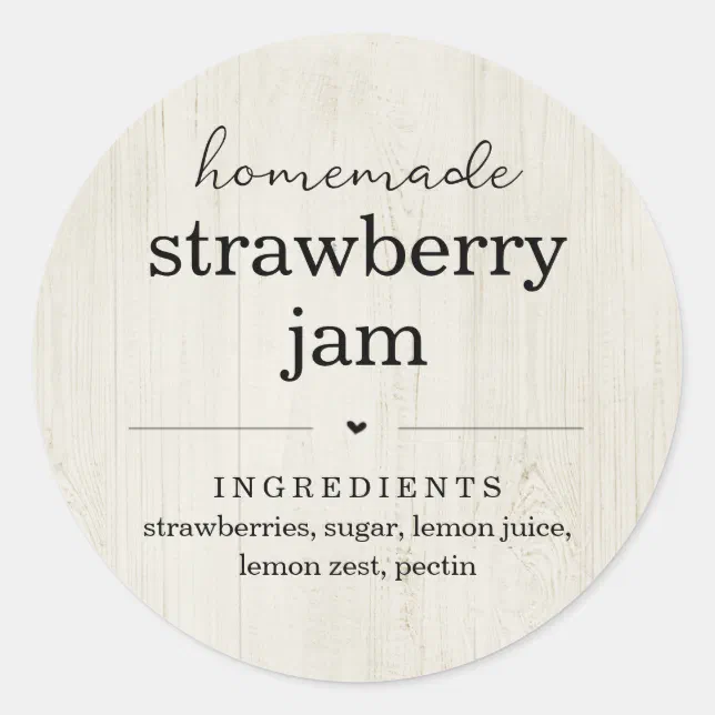 Homemade Jam / Food Canning Jar Label Sticker | Zazzle