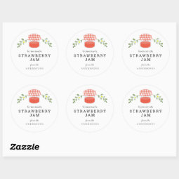 Homemade Jam Jar Floral White Classic Round Sticker | Zazzle