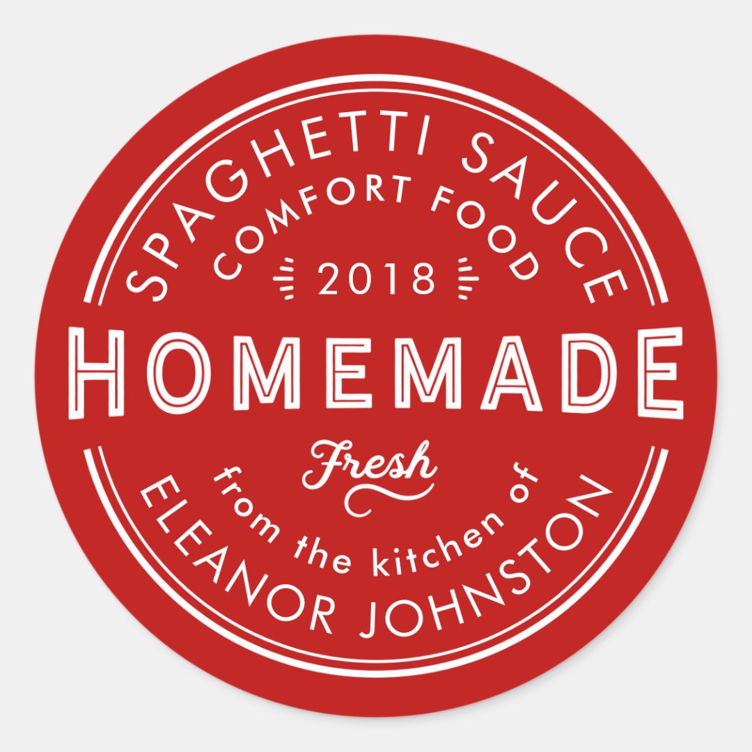Homemade Jam / Jelly / Sauces Kitchen Label | Zazzle