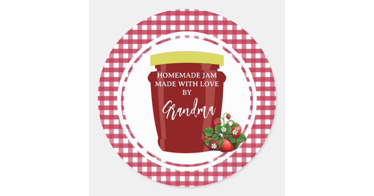 Homemade Jam Label Sticker Editable | Zazzle