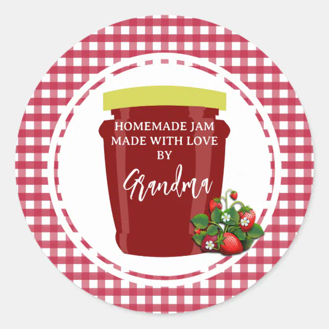 Homemade Jam Label Sticker Editable | Zazzle