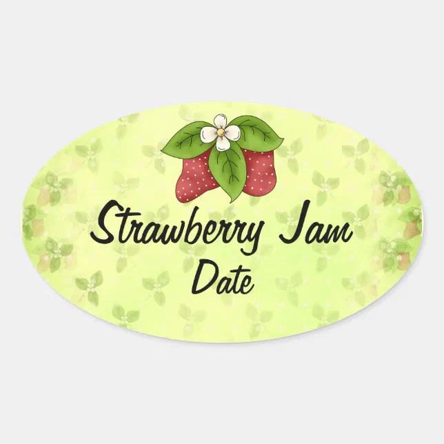 Homemade Jam Lables Oval Sticker | Zazzle