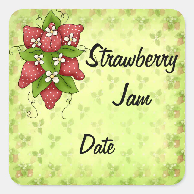 Homemade Jam Lables Square Sticker | Zazzle