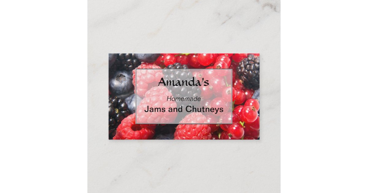 Homemade jams and chutneys professional business card | Zazzle