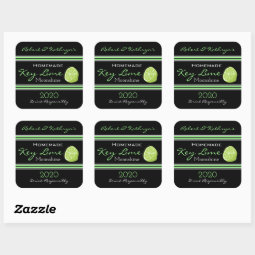 Homemade Key Lime Moonshine Personalized Square Sticker | Zazzle