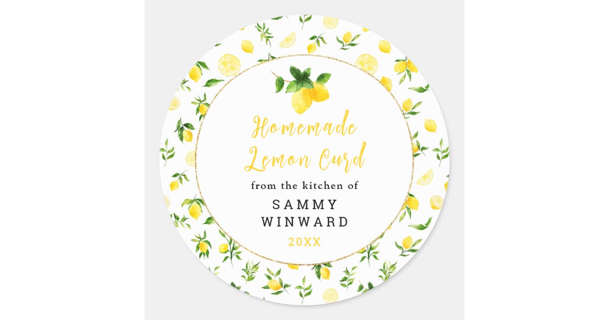 Homemade Lemon Curd Canning Label | Zazzle