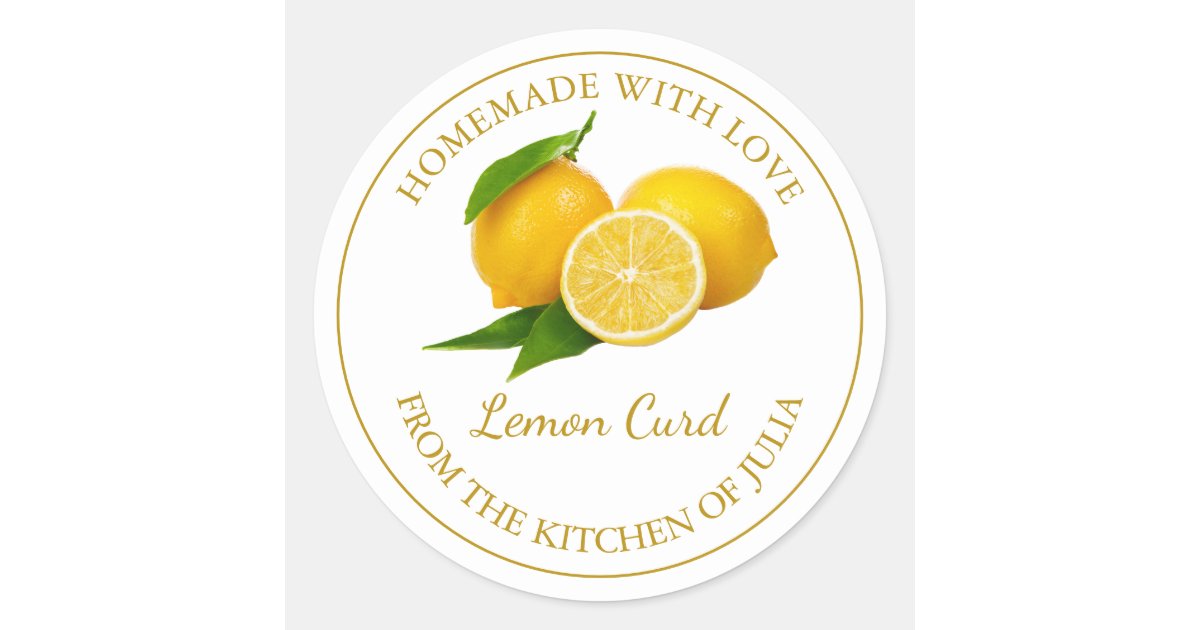 Homemade Lemon Curd Label | White | Zazzle