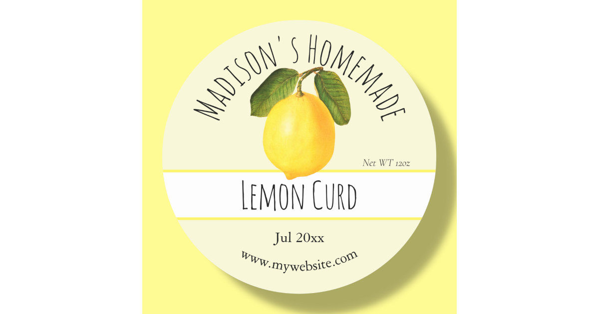 Homemade Lemon Curd Labels | Zazzle