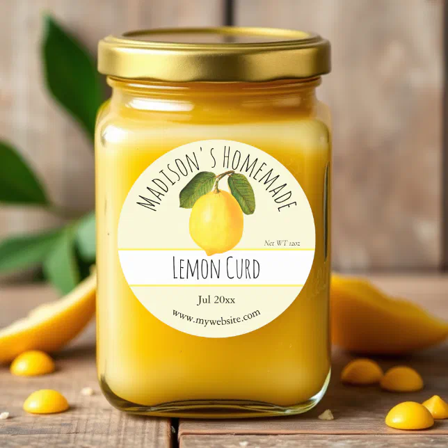 Homemade Lemon Curd Labels | Zazzle