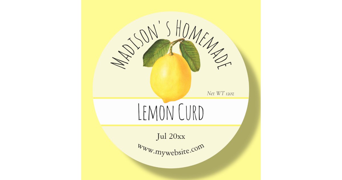Homemade Lemon Curd Labels | Zazzle