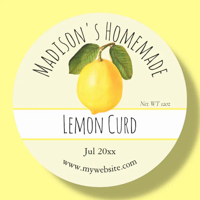 Homemade Lemon Curd Labels | Zazzle