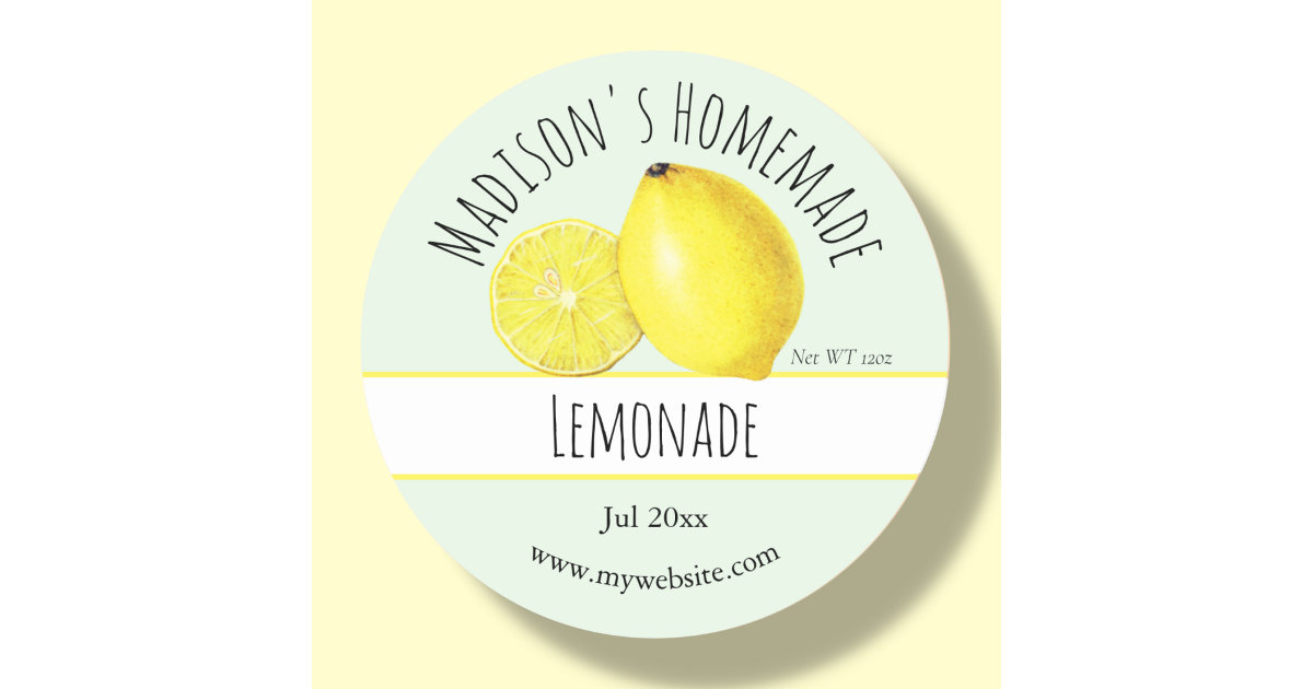 Homemade Lemonade Labels | Zazzle