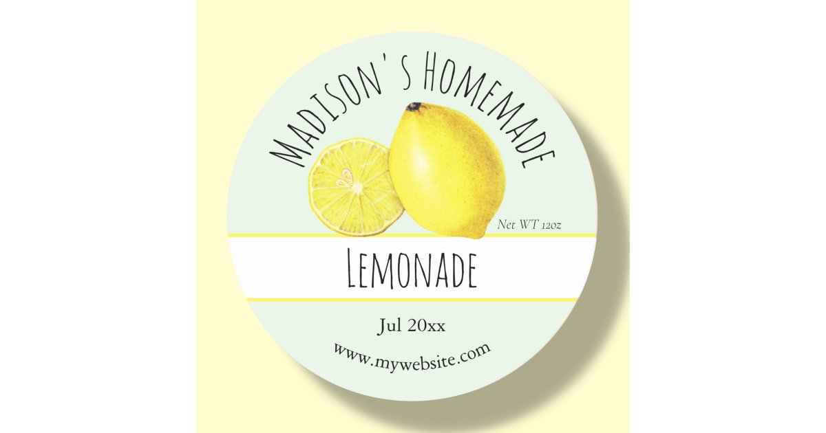Homemade Lemonade Labels | Zazzle
