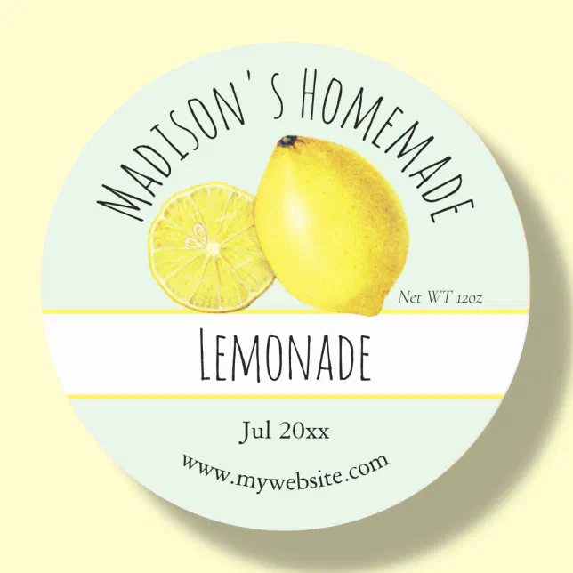 Homemade Lemonade Labels | Zazzle