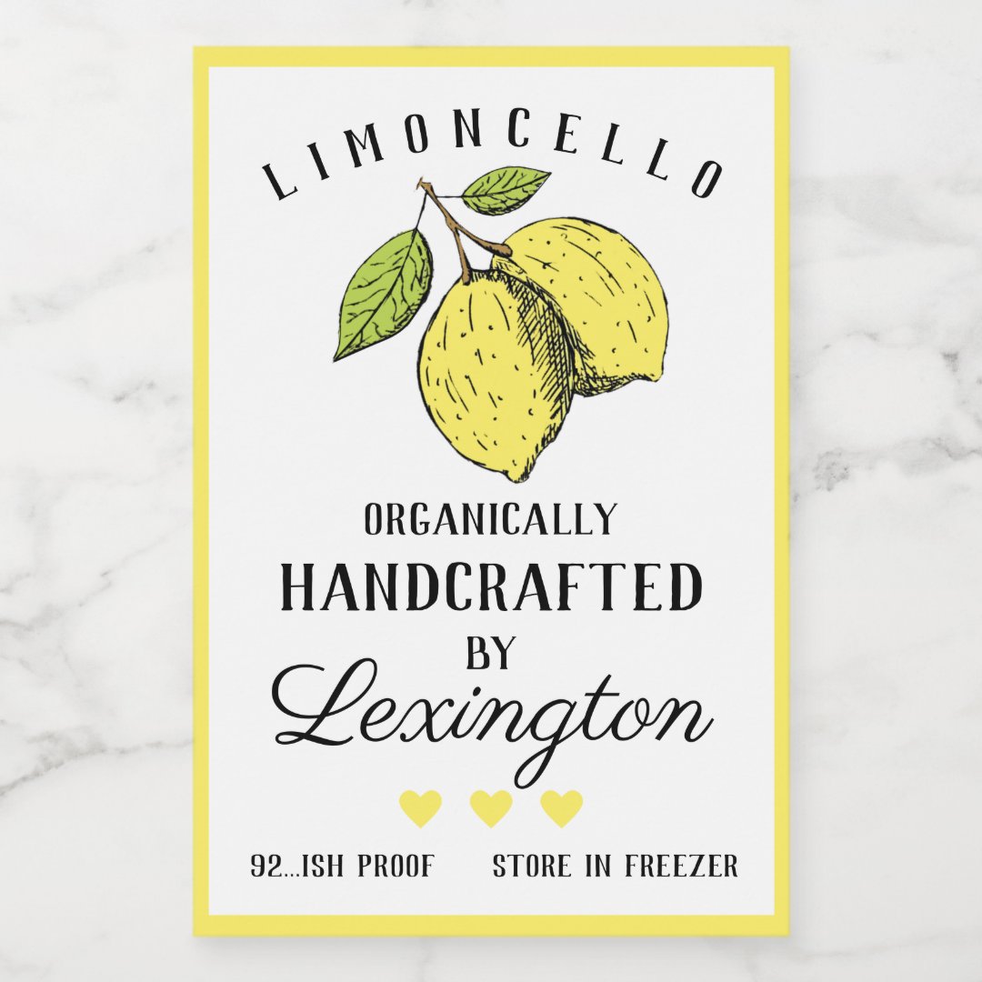Homemade Limoncello Liqueur Small Bottle Label | | Zazzle