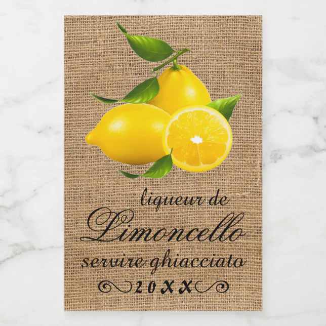Homemade Limoncello Small Bottle Label | | Zazzle