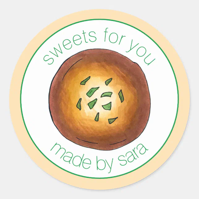 Homemade Malpua Indian Pancake Mithai Sweets Classic Round Sticker | Zazzle