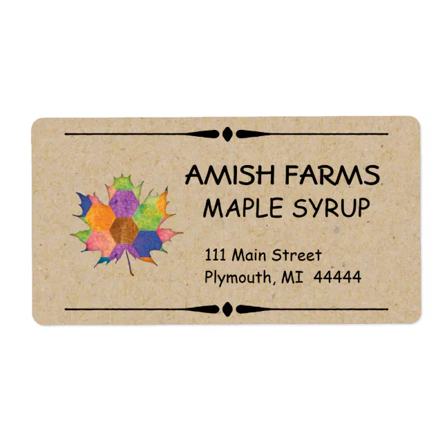 Homemade Maple Syrup Shipping Label | Zazzle