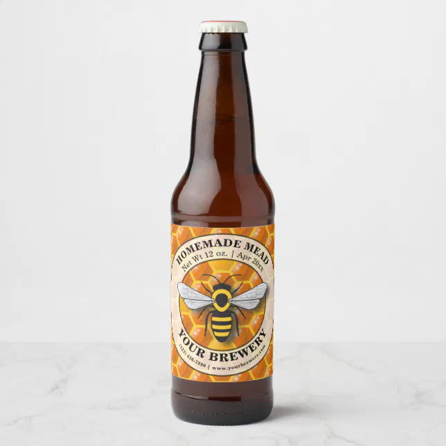 Homemade Mead Template Beer Bottle Label | Zazzle
