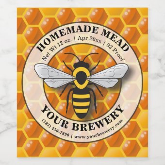 Homemade Mead Template Wine Bottle Label | Zazzle