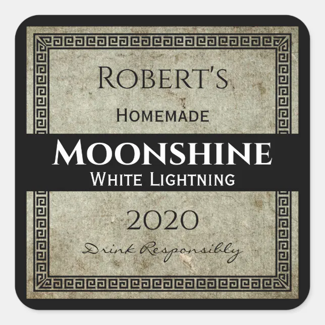 Homemade Moonshine Personalized Square Sticker | Zazzle
