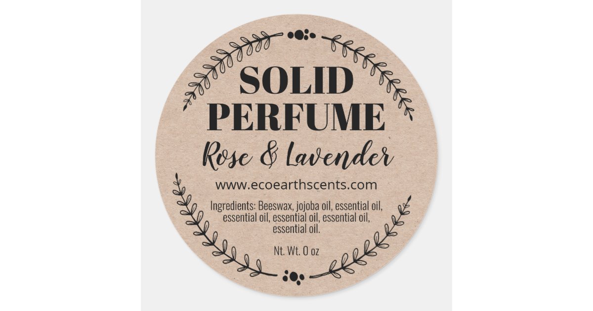Homemade Natural Kraft Solid Perfume Labels | Zazzle