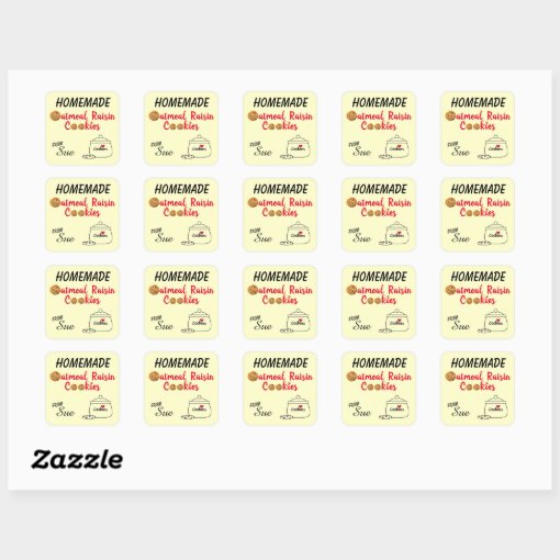 Homemade Oatmeal Raisin Cookie Label Stickers | Zazzle