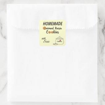 Homemade Oatmeal Raisin Cookie Stickers | Zazzle