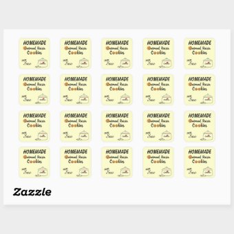 Homemade Oatmeal Raisin Cookie Stickers | Zazzle